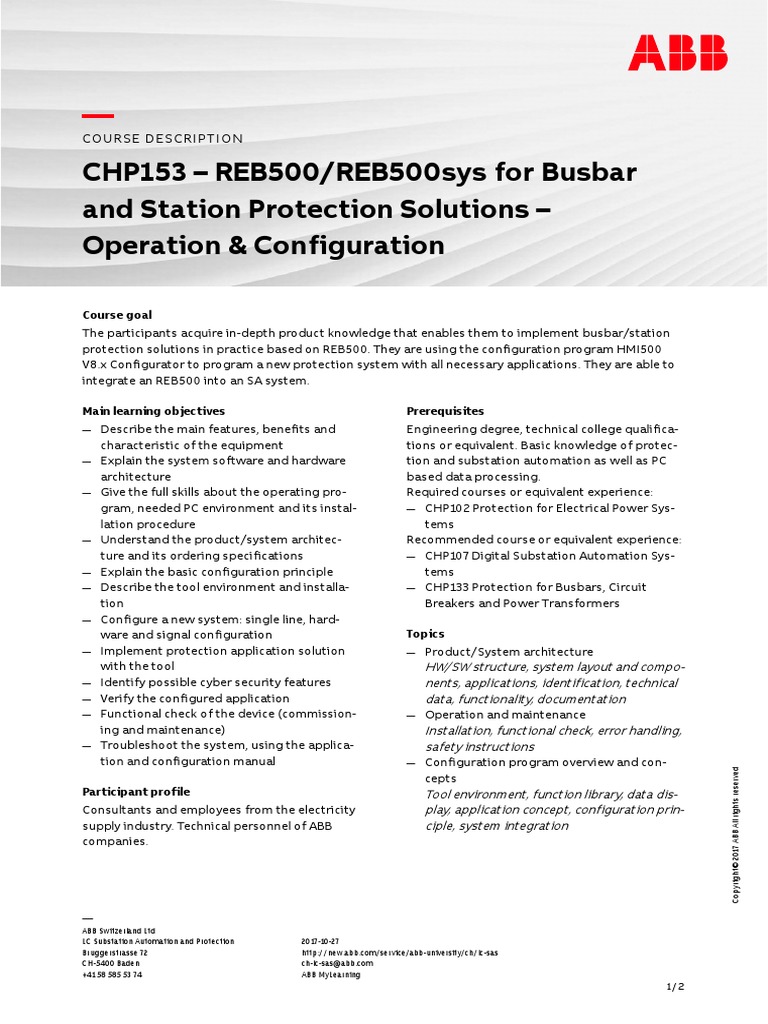 CHP153 - REB500-REB500sys For Busbar and Station Protection Solutions ...