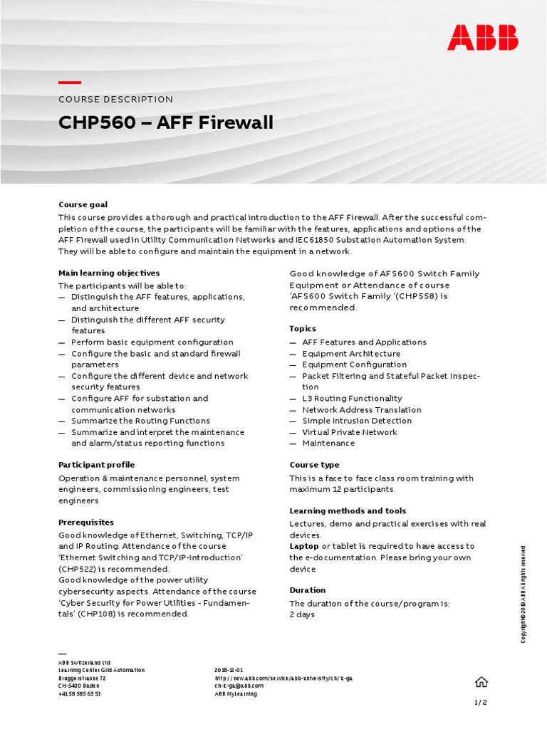CHP560 - AFF Firewall | Download Free PDF | Firewall (Computing) | Computer Network