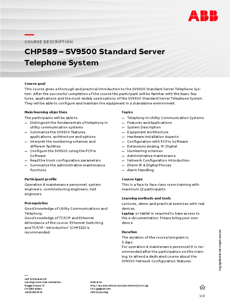 CHP589 - SV9500 Standard Server Telephone System | PDF | Telephony ...