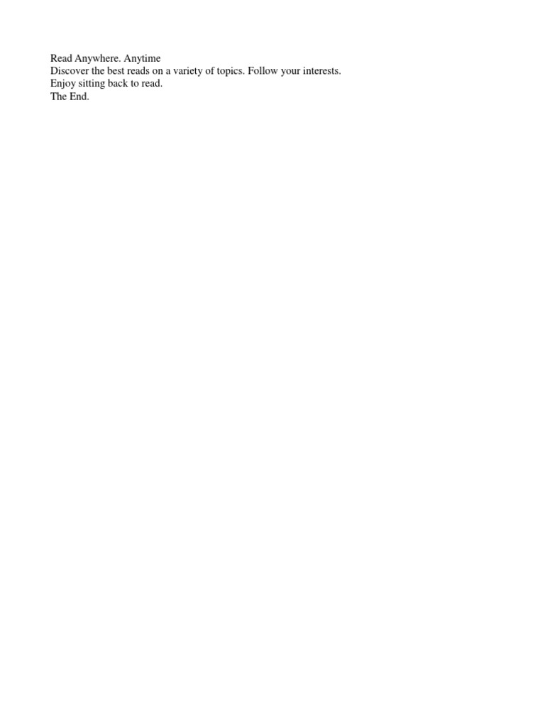 Read Anywhere. Anytime Discover The Best Reads On A Variety of Topics ...