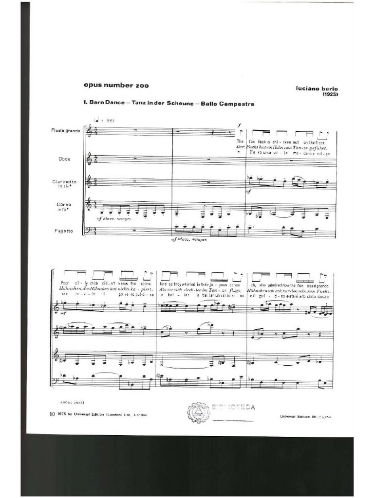 Berio - Score | PDF