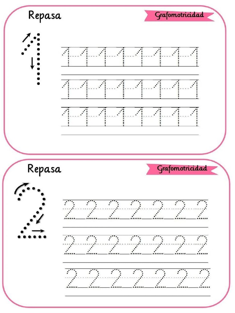 Grafomotricidad Numeros | PDF