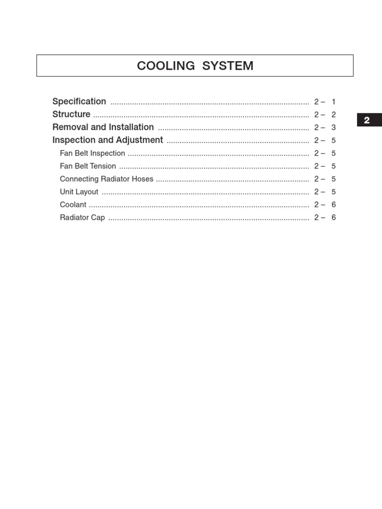Cooling System: Specification Structure Removal and Installation ...