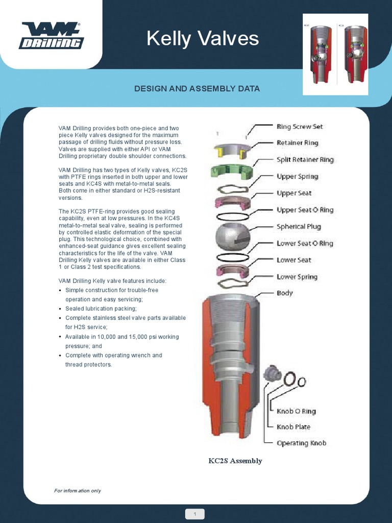 VAM Drilling Kelly Valve Specifications | PDF | Valve | Liquids