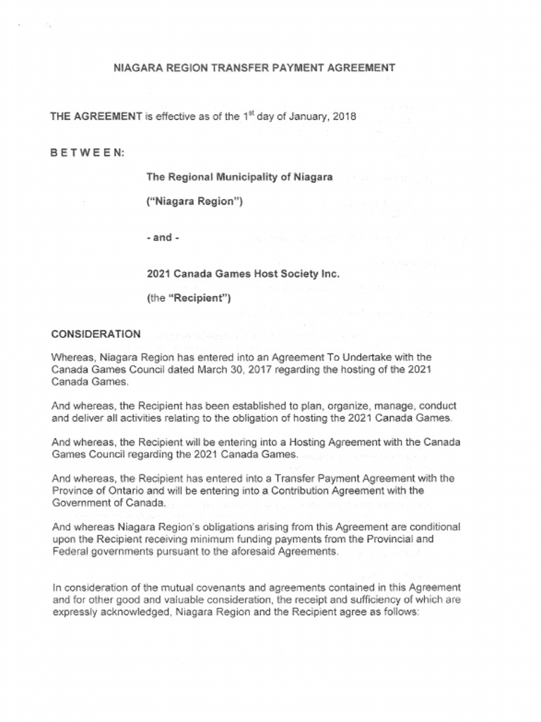 Transfer Payment Agreement | PDF | Business