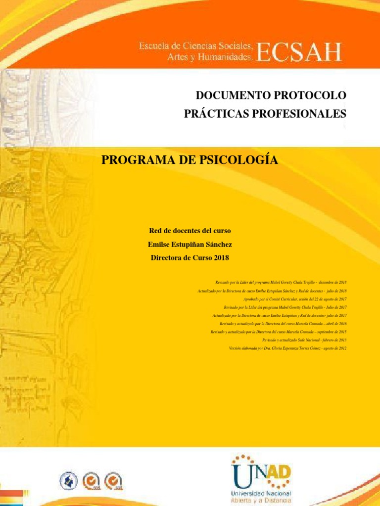 Protocolo de Practicas de La Unad | PDF | Bienestar | Sicología