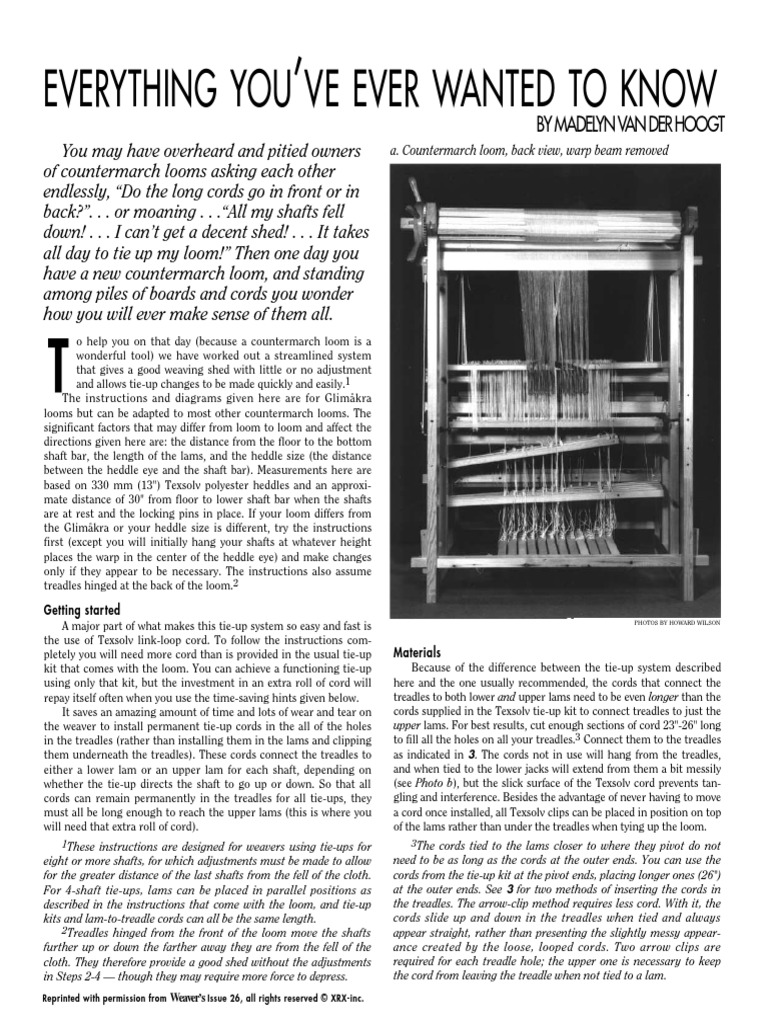 Countermarch PDF | Download Free PDF | Loom | Weaving