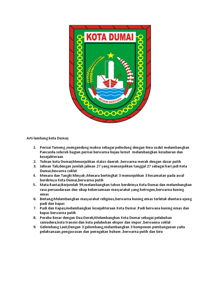 Arti Lambang Kota Dumai | PDF