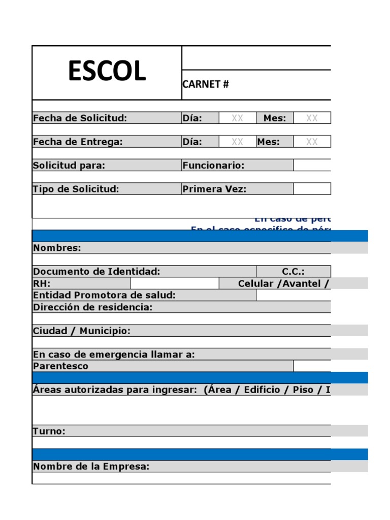 Formato Solicitud y Entrega de Carnet | PDF | Business
