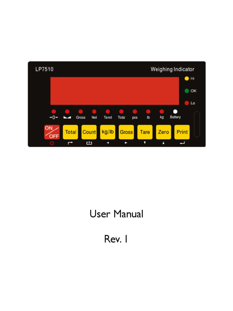 Weighing Indicator User Manual | PDF | Parameter (Computer Programming ...