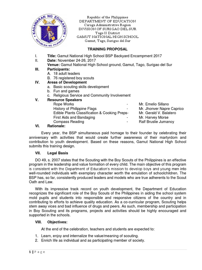 Sound System Project Proposal | PDF | Scouting