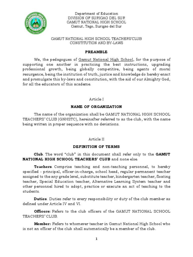 Faculty Club Constitution & Bylaws | PDF | Audit | Constitutional Amendment