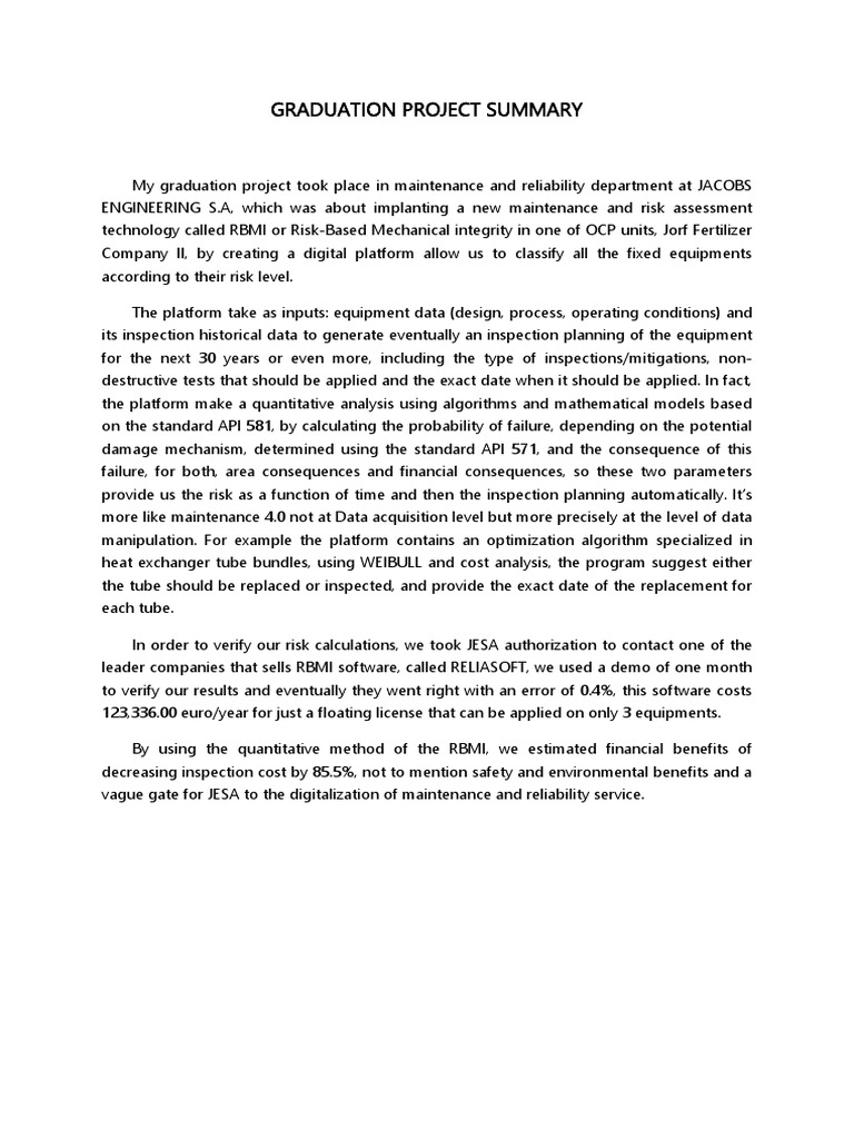 Graduation Project Summary | PDF