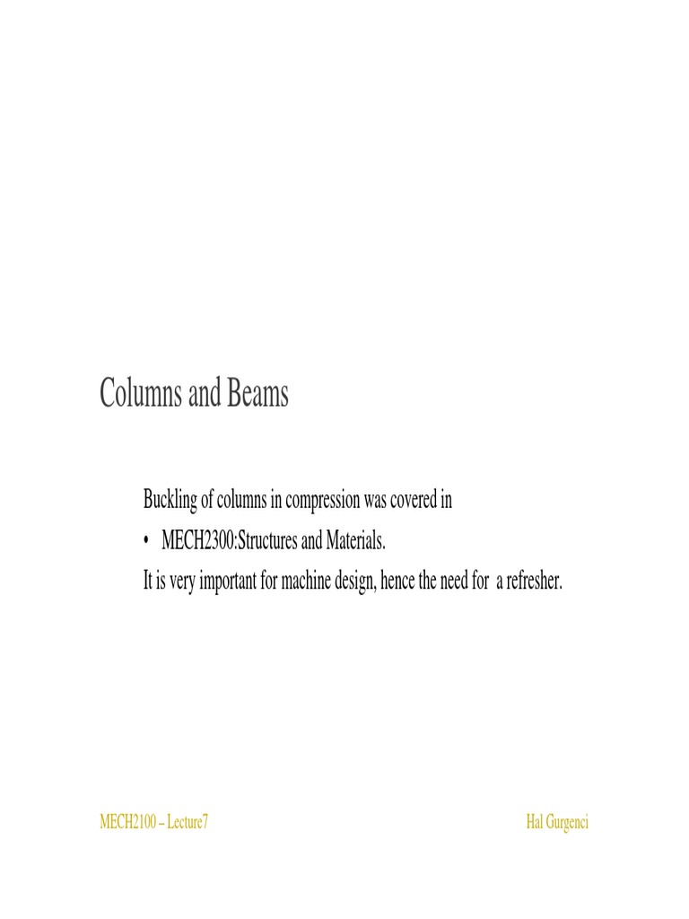 Buckling Columns | PDF | Buckling | Column