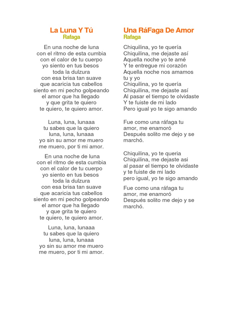 Rafaga Letras | PDF | Ocio