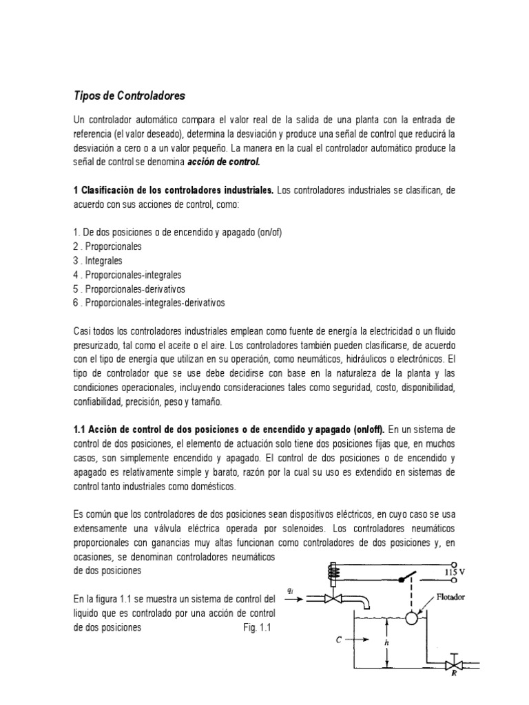 Tipos de Controladores | PDF | Integral | Enseñanza de matemática
