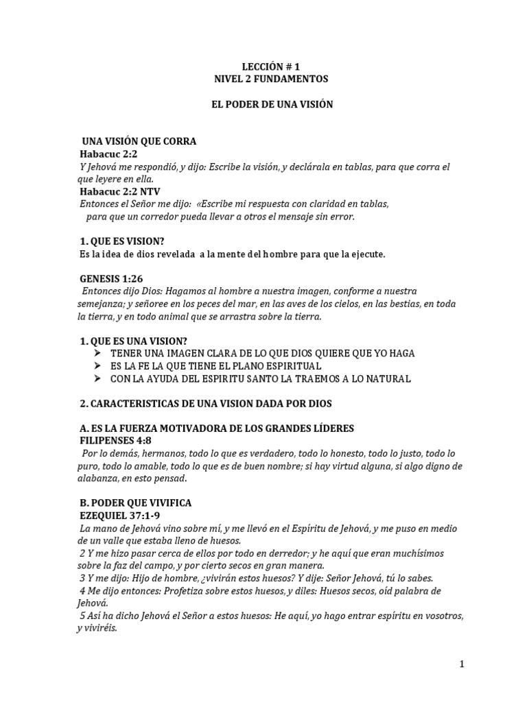 # 1 El Poder de Una Vision | PDF | Jesús | Religión y creencia