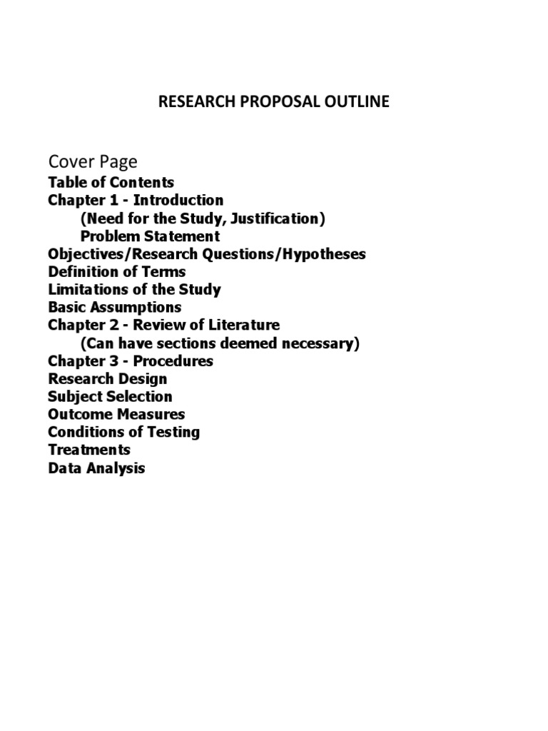 Cover Page: Research Proposal Outline | PDF | Research Design | Statistics