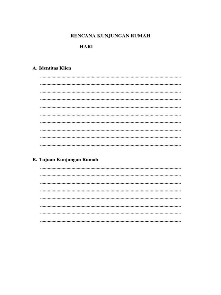 Format Rencana Kunjungan Rumah | PDF