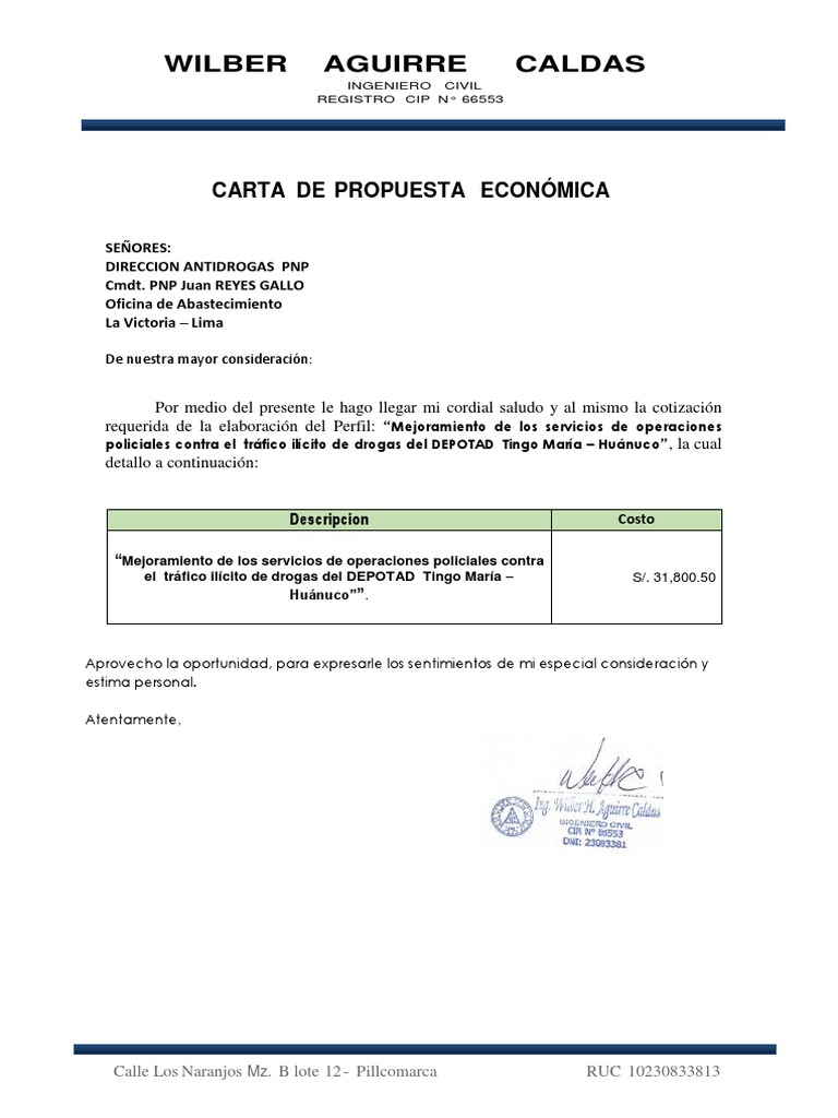 Carta Proforma