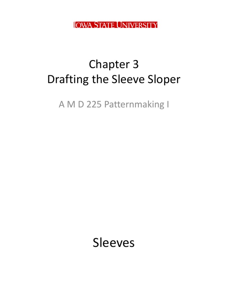 Drafting The Sleeve Sloper: A M D 225 Patternmaking I | PDF | Sports ...