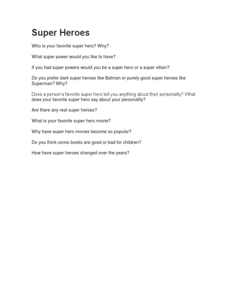 Super Heroes PDF | PDF