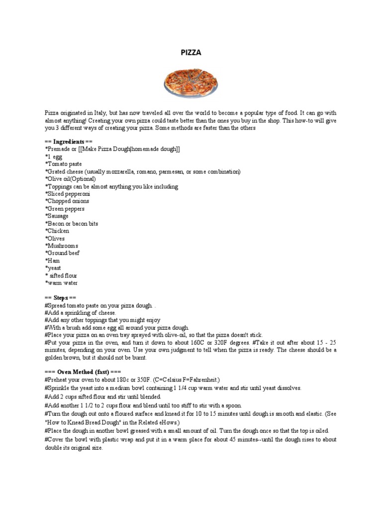 Pizza | PDF | Breads | Pizza