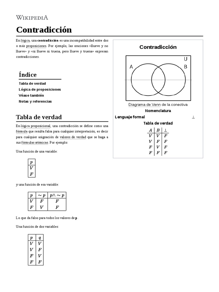 Contradicción | PDF | Contradicción | Proposición