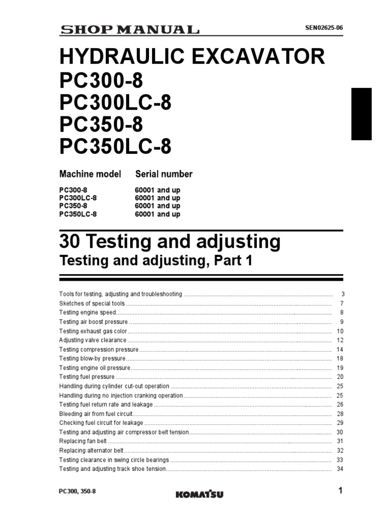 PC350-8 Testing & Adjusting Part1 | PDF | Fuel Injection | Turbocharger