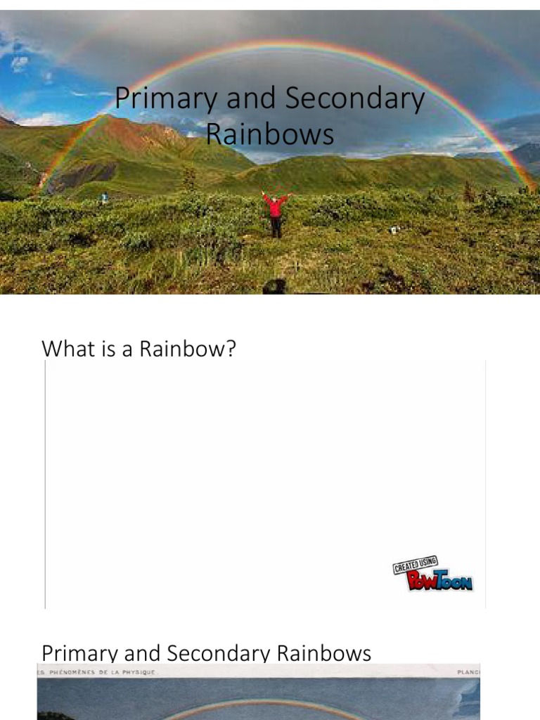 Primary and Secondary Rainbow | PDF | Rainbow | Physical Phenomena