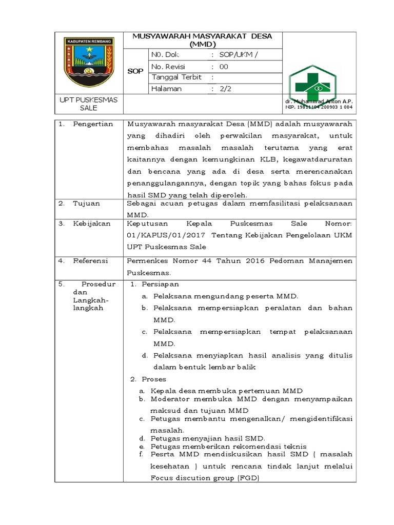 Sop MMD | PDF