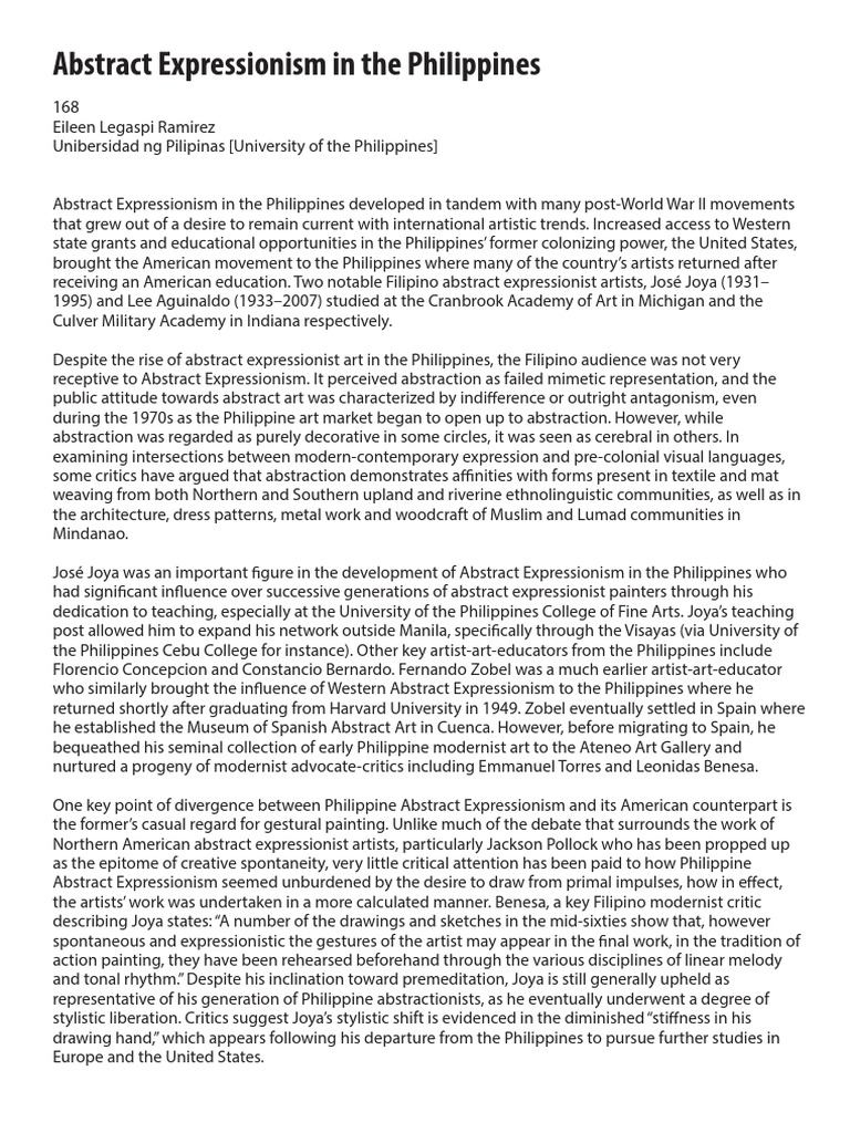 Abstract Expressionism in The Philippines PDF | PDF | Abstract Art ...