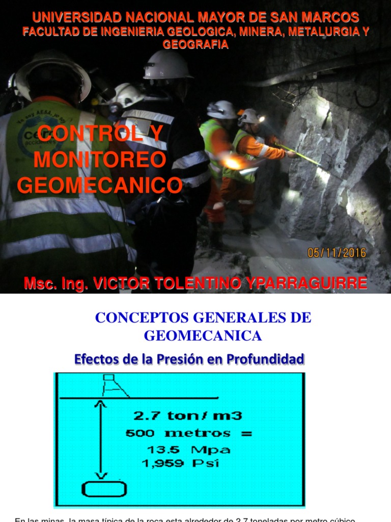 C 01 Control y Monitoreo Geomecanico | PDF | Excavación (Arqueología ...