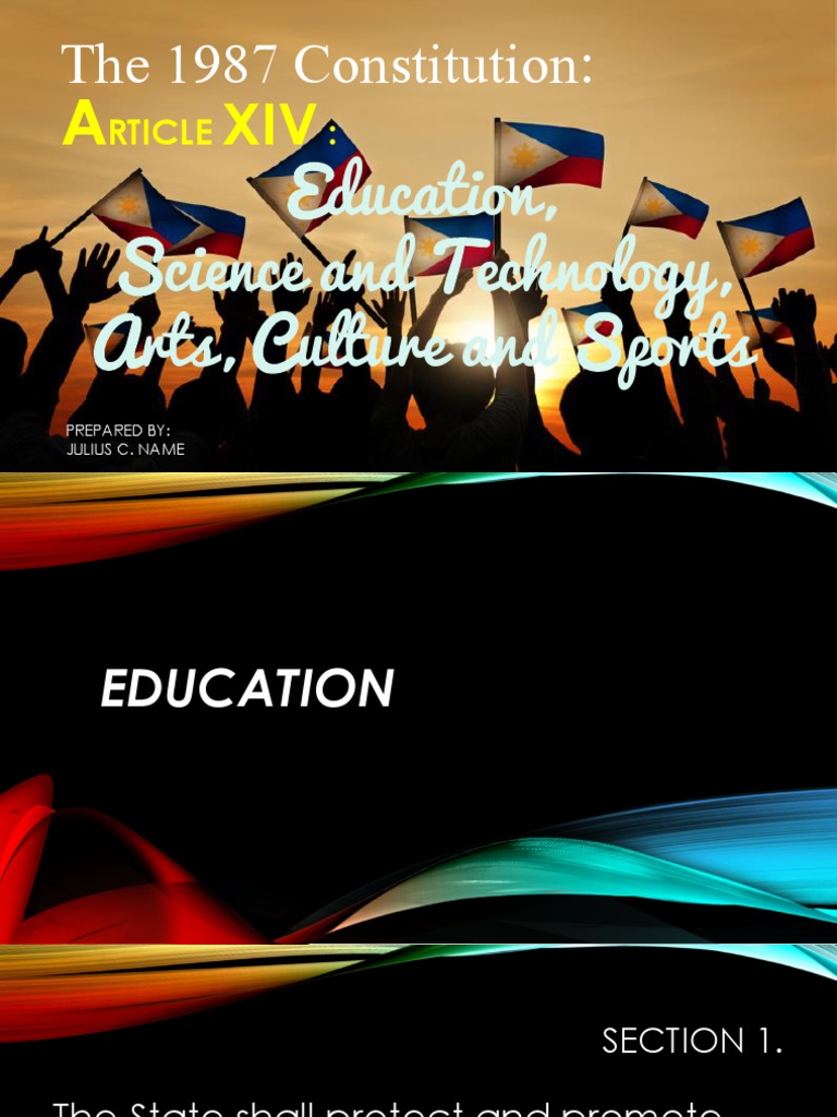 1987 Constitution ARTICLE XIV | PDF | U.S. State | Citizenship