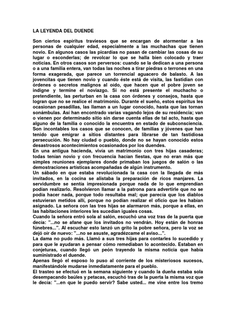 La Leyenda Del Duende | PDF