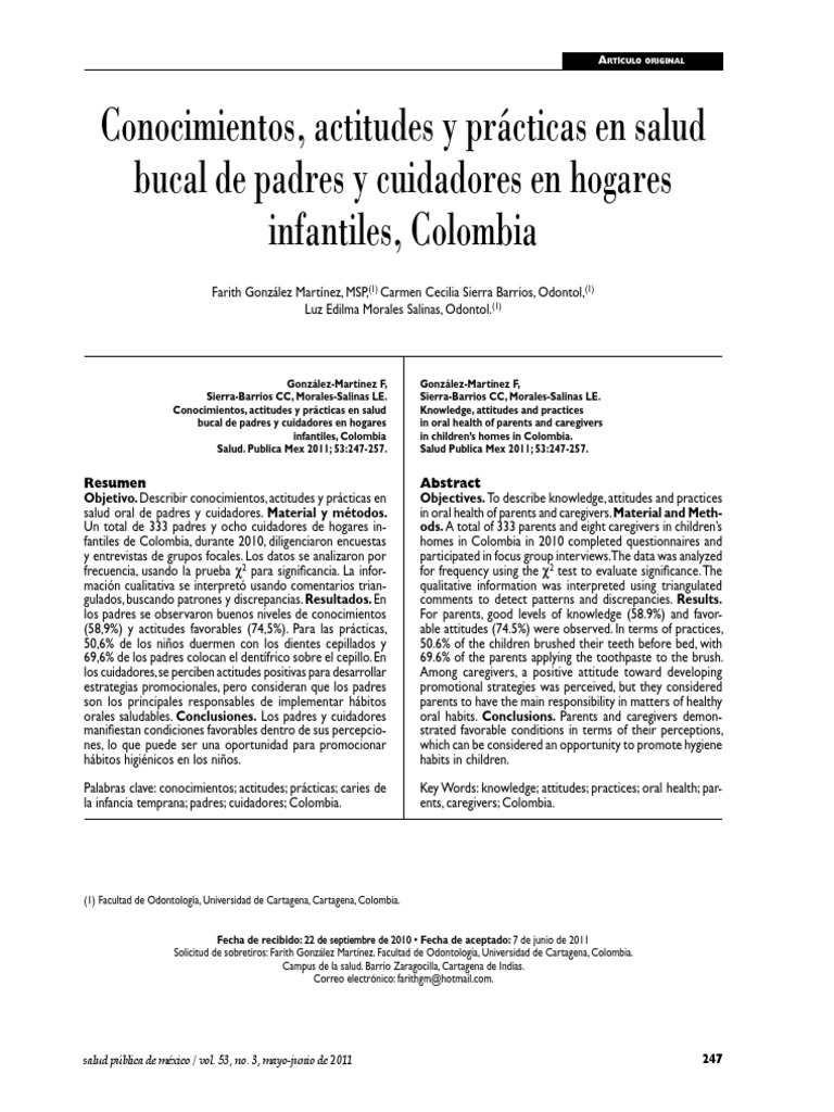 Conocimientos Actitudes y Practicas en Salud Bucal | PDF | Higiene oral ...