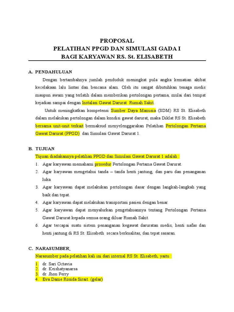 Contoh Proposal Pelatihan Gada | PDF