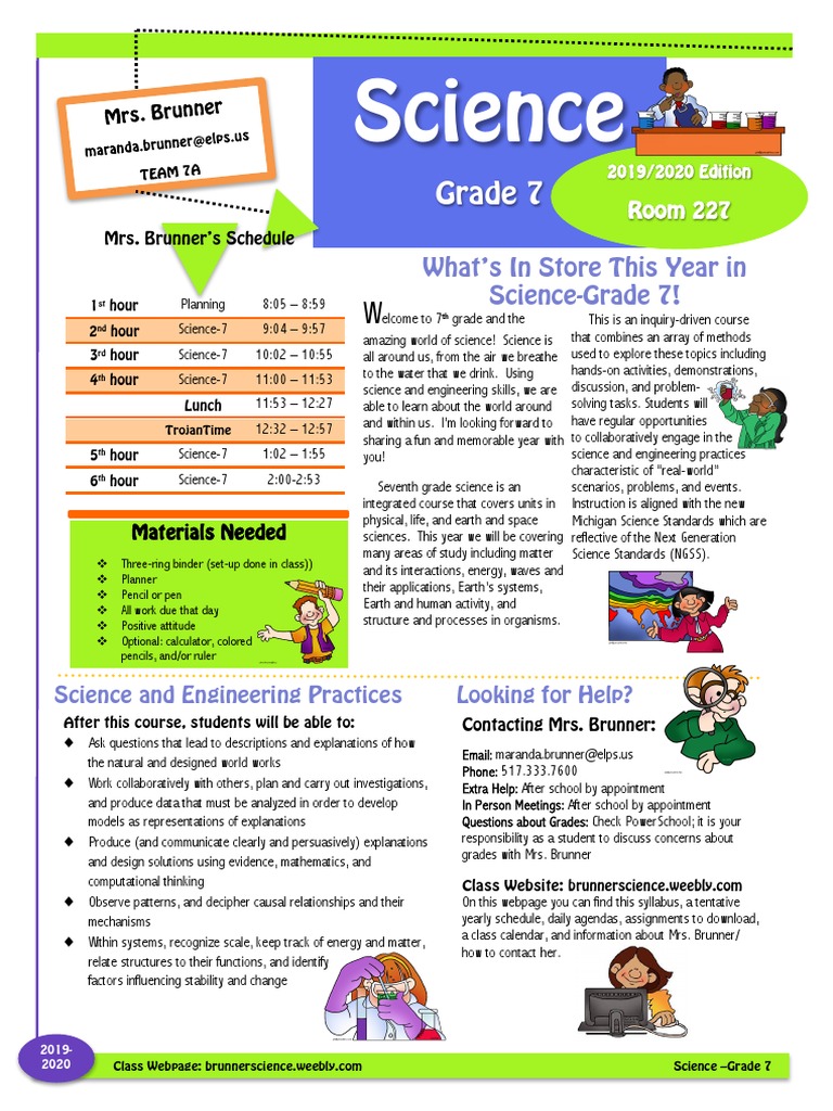 7th Grade Science Course Overview | PDF | Homework | Cognition