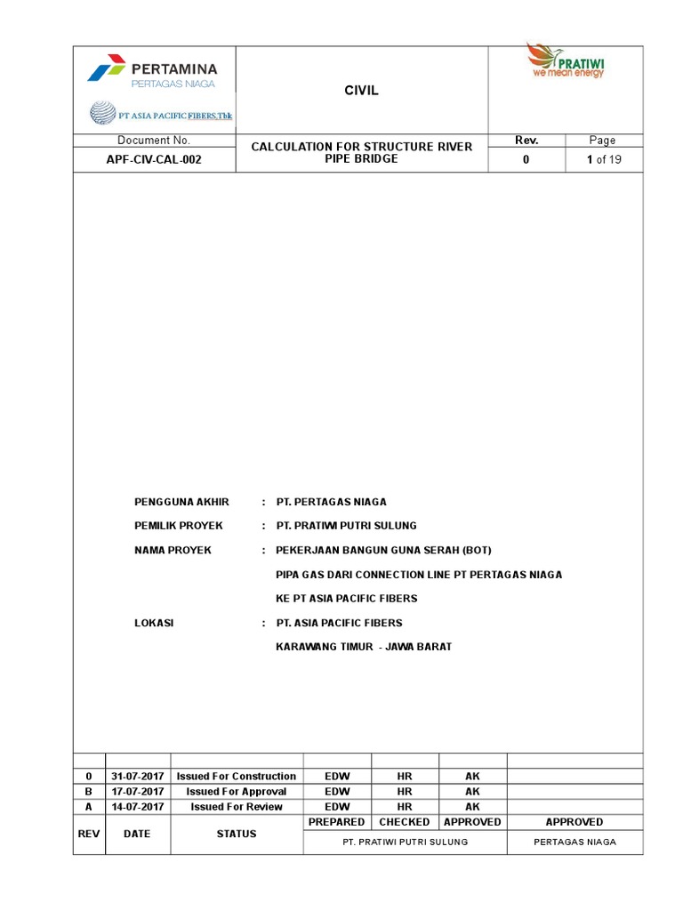 Apf Cal Pipe Bridge Rev 2 | PDF | Structural Steel | Strength Of Materials
