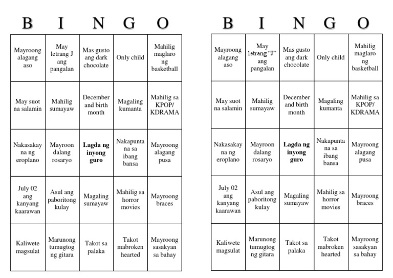 Human Bingo | PDF