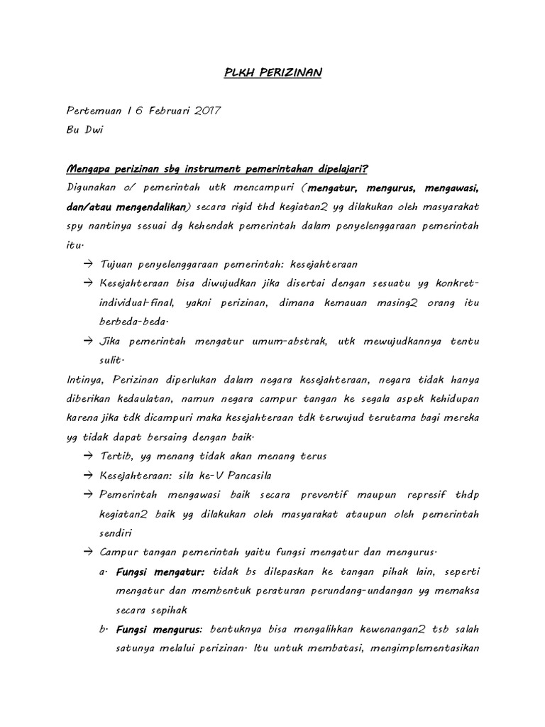 PLKH Perizinan | PDF