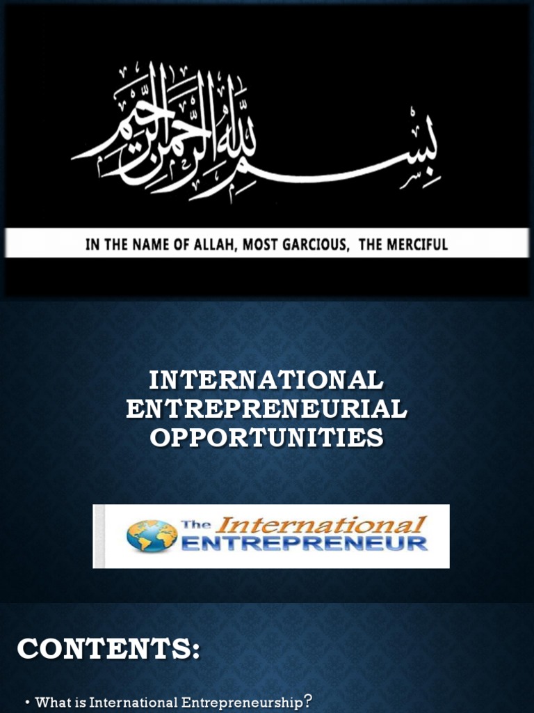 What Is International Entrepreneurship? | PDF | International Business ...