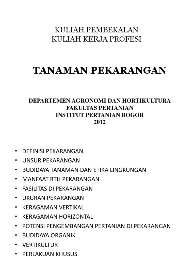 Panduan Pekarangan Produktif | PDF