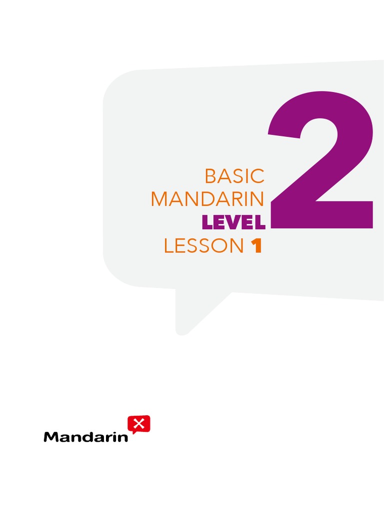 Lesson1 S Chinese Level 1 Pdf Clause Linguistics