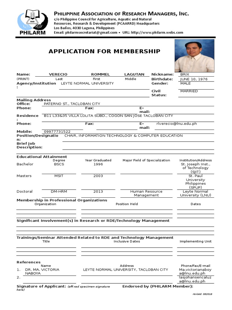 PHILARM Membership Application Guide | PDF | Business