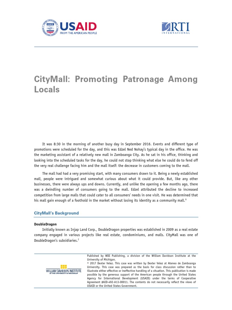 Citymall Promoting Patronage Among Locals Preview | PDF | Retail ...