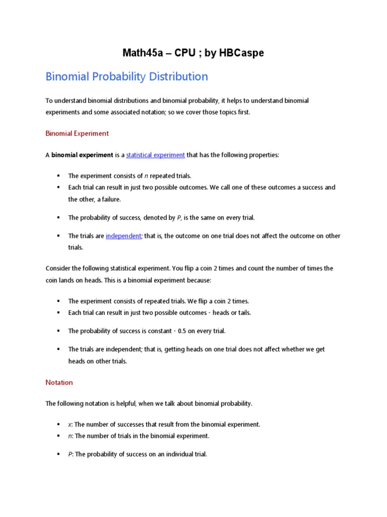 Binomial Distribution | PDF | Multiple Choice | Probability Distribution