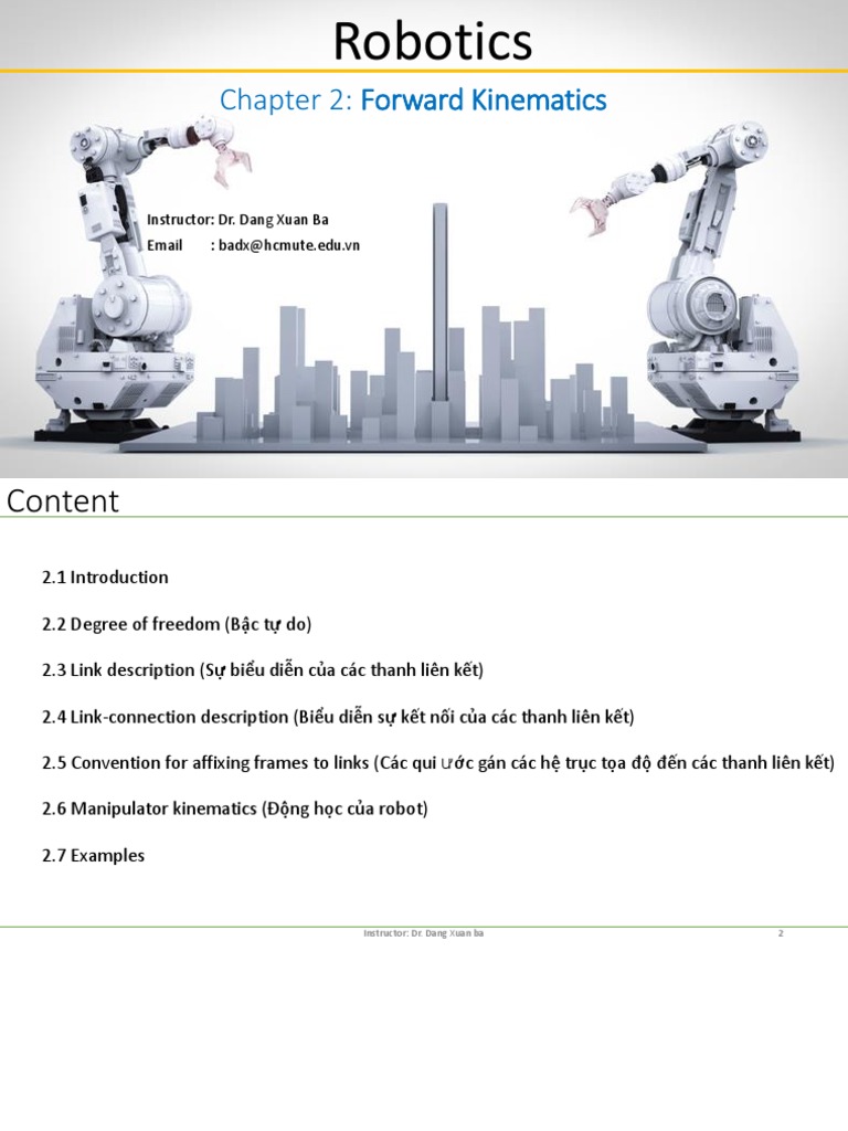 Chapter 2: Forward Kinematics: Robotics | PDF | Robotics | Geometry