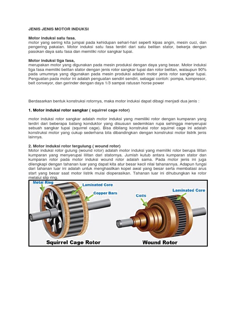 Jenis-Jenis Motor Induksi dan Rotor | PDF | Griya & Taman
