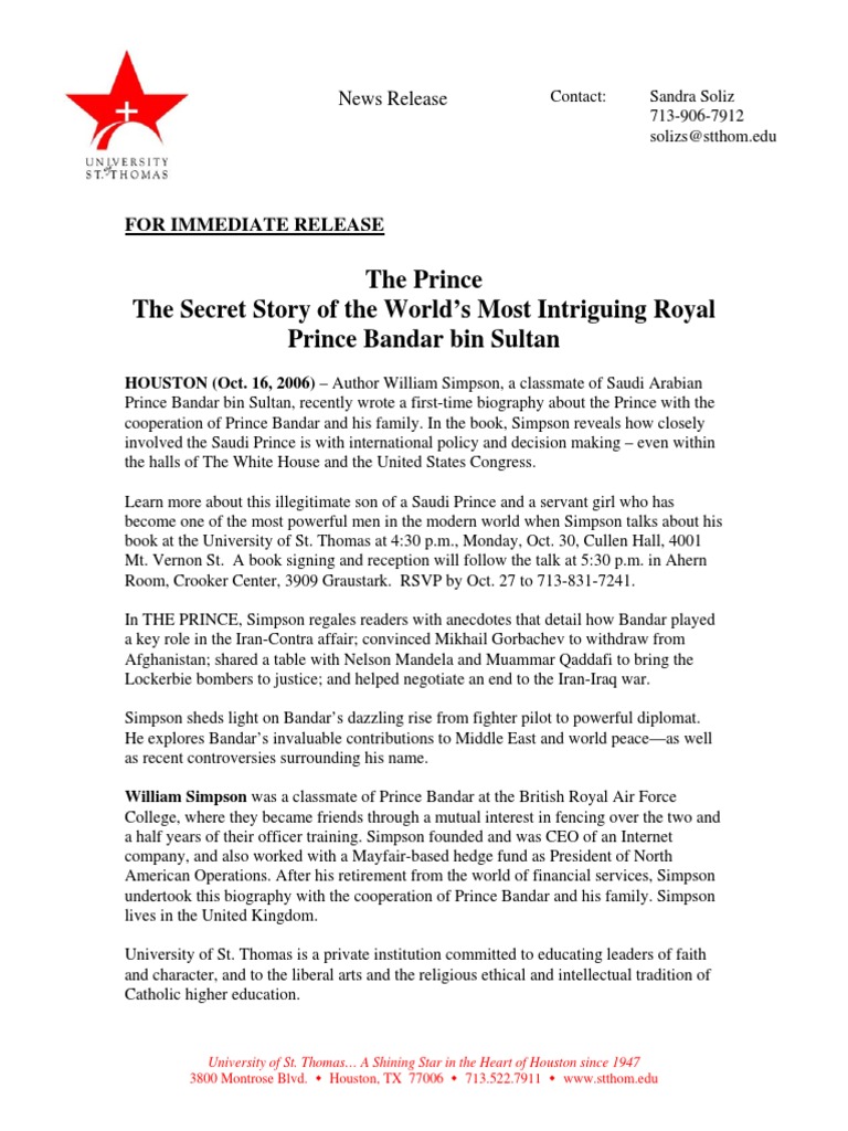 NR - Prince Bandar | PDF | International Relations | Government